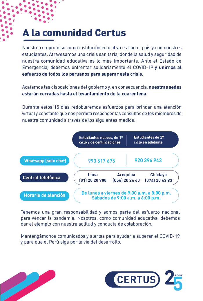 Instituto CERTUS | Carreras Técnicas y Educación Continua